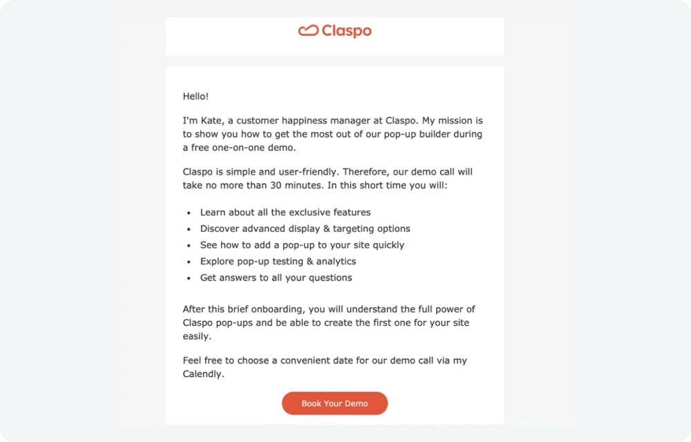 Exemples de modèles d'e-mails « Merci pour votre inscription » — Claspo.io — Claspo.io